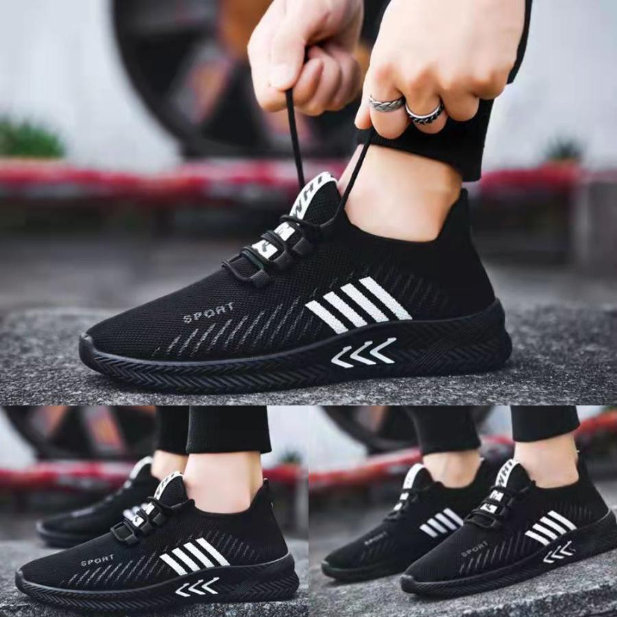 スニーカー メンズ ブラック 軽量 靴 通気性 通勤 通学 運動