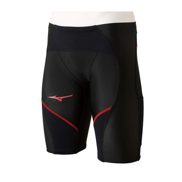 MIZUNO メール便発送 【特価】 ＜ミズノ＞ 競泳練習用FG-I ハーフスパッツ[ユニセックス] N2MB9577 (96：ブラック×レッド) フィットネス : アップステアーズ - 通販 ...