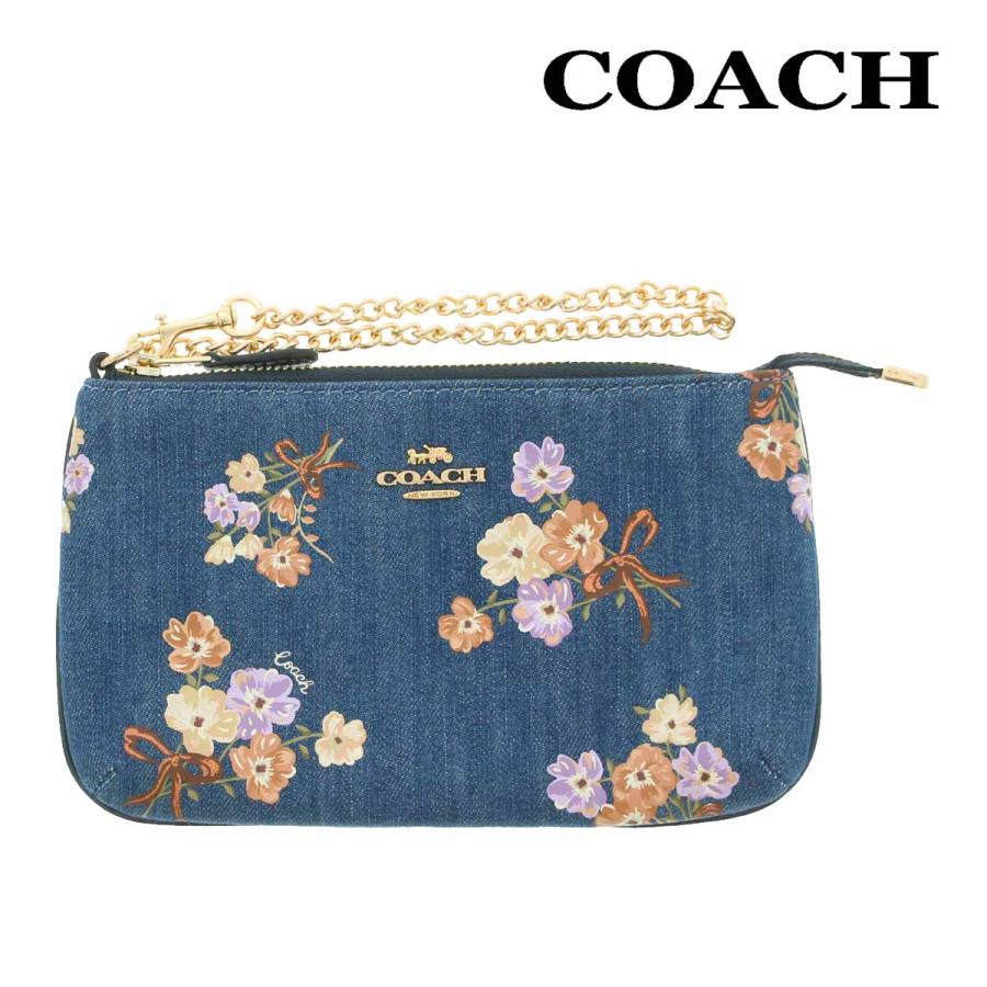訳あり 展示品/コーチ ポーチ リストレット COACH 92050 デニムマルチ フローラル プリント デニム リストレット コーナー IMDEI アウトレット : 92050-imdei ...