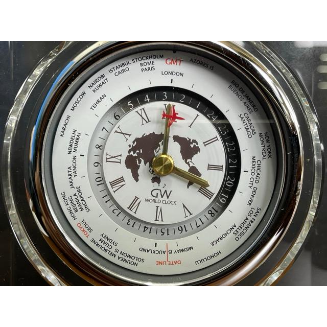 クリスタルクロック 【未使用保管品】 GLASS WORKS NARUMI モノリス 世界時計 GW1000-11064 ガラスワークス ...