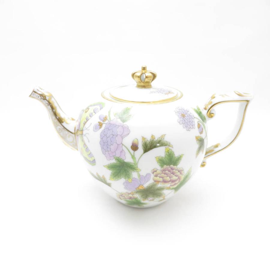 ヘレンド Herend ロイヤルガーデン EVICT1 00606-0-91 世界限定生産2018点 ティーポット 茶器 800ml クラウン グリーン 蝶 金彩 SU12189C2 ...