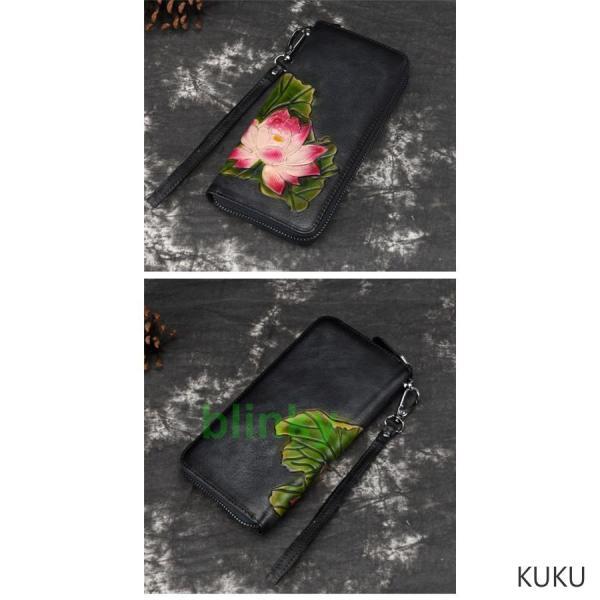 財布 レディース メンズ 大容量 花柄 本革 牛革 コンパクト ラウンドファスナー 和柄 深彫り レザー さいふ 女性 婦人 プレゼント レザー : 41107-sdp3-219 : 漆原 ...