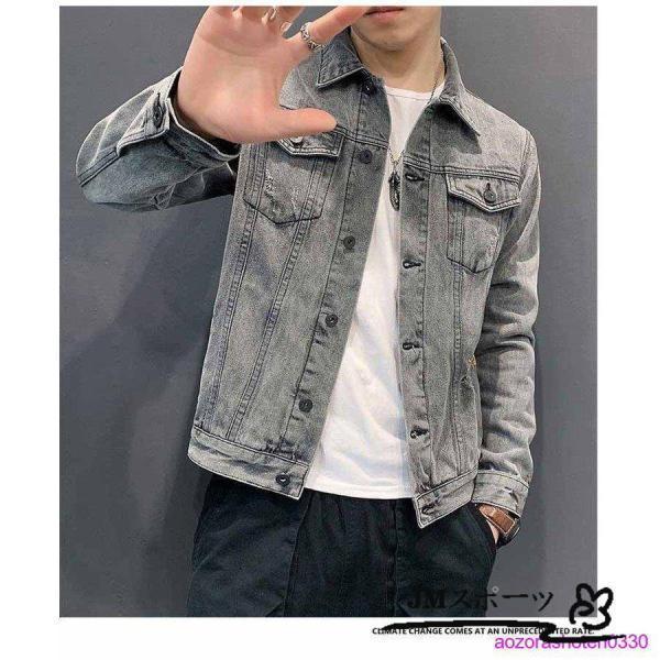 ブランド登録なし デニムジャケット メンズ Gジャン トップス 薄手 デニムシャツ スリム 長袖 ジージャン ショート丈 春物 秋 ...
