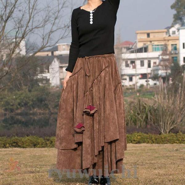 スカート ロングスカート レディース マキシスカート コーデュロイ 秋冬 ドッキング Aライン フレア フレアスカート 大きい ウエストゴム ふんわり : dd-ryu-71031 : 漆原 ...