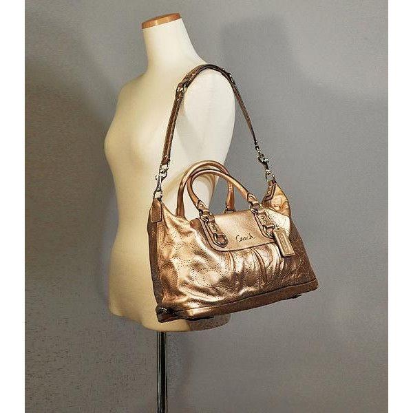 COACH コーチバッグ トート ショルダー 2WAY アシュレイ パーフォレイテッド レザー サッチェル F17130 SV/GD ゴールド ...