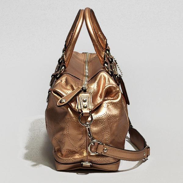 COACH コーチバッグ トート ショルダー 2WAY アシュレイ パーフォレイテッド レザー サッチェル F17130 SV/GD ゴールド ...