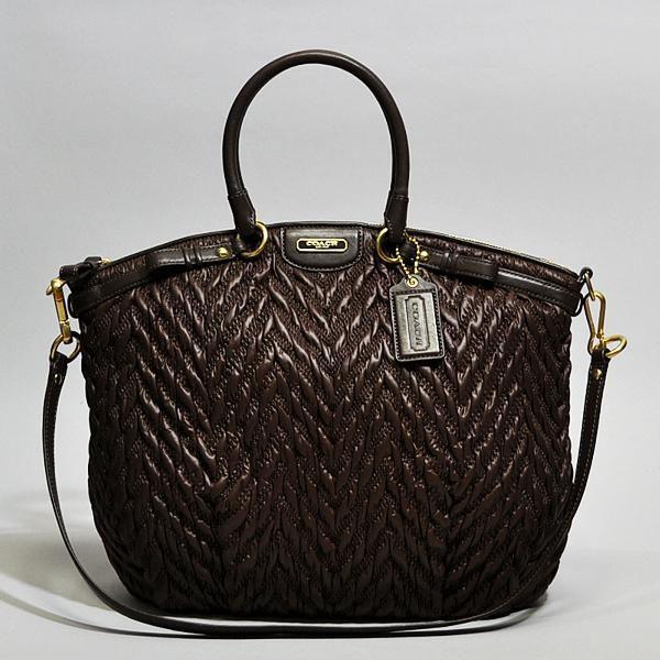 コーチバッグ トート ショルダー 2WAY COACH マディソン ナイロン リンジー F18634 B4/MA マホガニー（こげ茶 ...