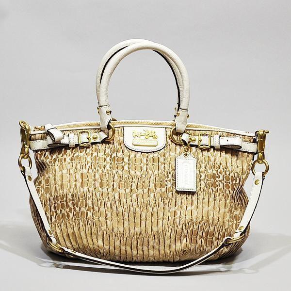 COACH コーチバッグ トート ショルダー 2WAY マディソン ギャザード シグネチャー ソフィア 18885 BIGPH ライトカーキ ...