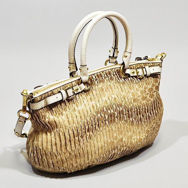 COACH コーチバッグ トート ショルダー 2WAY マディソン ギャザード シグネチャー ソフィア 18885 BIGPH ライトカーキ ...