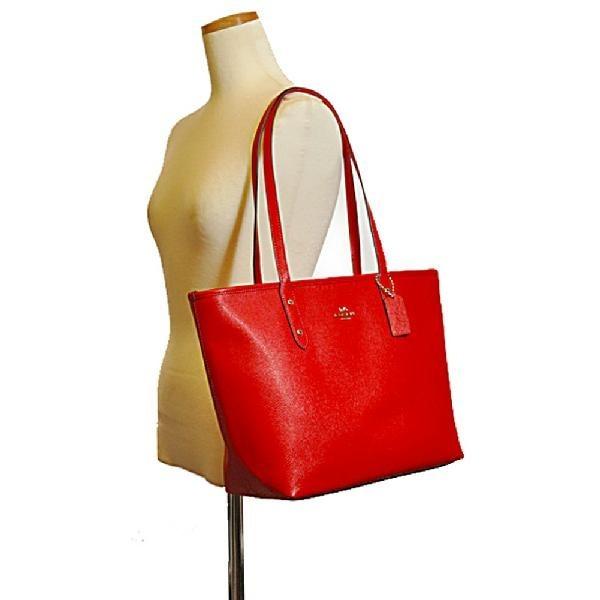 訳あり コーチ トート バッグ COACH F58846 SVBRD クロスグレイン レザー シティー ジップ トート ブライトレッド ...