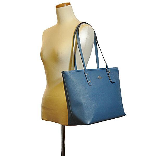 COACH 【並行輸入品】 コーチ トート バッグ F58846 SV/YZ クロスグレイン レザー シティー ジップ スカイブルー ...