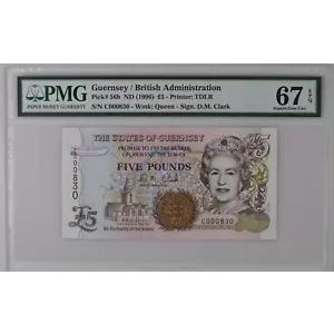 紙幣・コイン PMG 67 Guernsey British Administration Britain UK 1996 Banknote ...