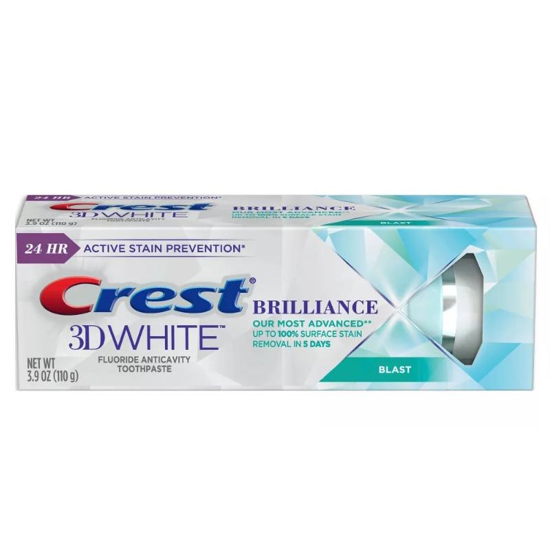クレスト3Dホワイトブリリアンスブラスト歯磨き粉 110g×4個 お買い得セット(Crest 3D White Brilliance Blast Energizing Mint ...