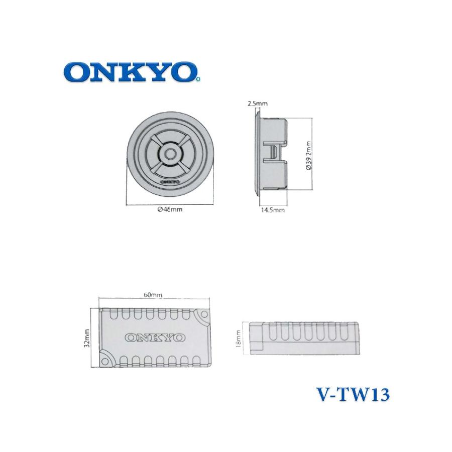 V-TW13 46mm (1.38インチ) ASV ツイーターシステム Max.210W 高級ブランド オンキヨー ONKYO : USA ...