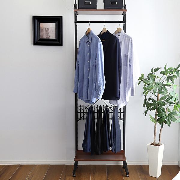 ホームテイスト 突っ張り棚 突っ張り棒 スラックスハンガー付き 突っ張りラック つっぱり 天井 衣類 収納 おしゃれ スリム 幅60cm 北欧 インテリア 寝室 リビング 棚 : うさぎ屋 ...