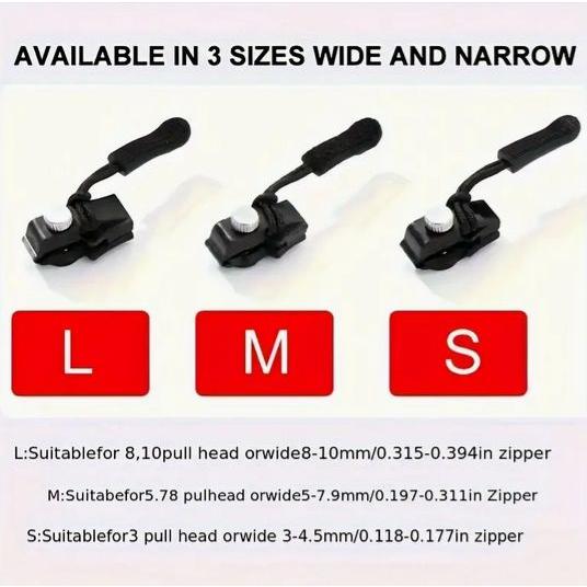 インスタントジッパー修理キット 3個セット ジャケット 荷物 バッグ ジッパースライダーの交換 (Sx1,Mx1,Lx1の3個セット)(UE2 ...