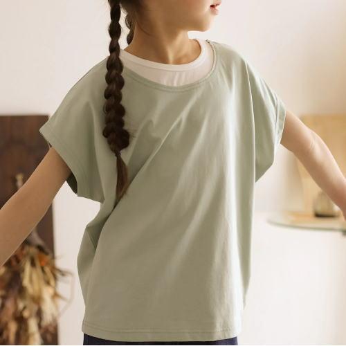 （おまかせ便で送料無料）ドルマン重ね着風Tシャツ キッズ 100 110 120 130 140 150 T2 ティーツー 女の子 かわいい ナチュラル 子供服 こども服 : t0205 ...