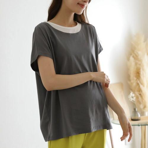 （おまかせ便で送料無料）大人ドルマン重ね着風Tシャツ T2 ティーツー 綿100% ナチュラル レディース M L : ウサキッズプラスYahoo店 - 通販 - Yahoo!ショッピング