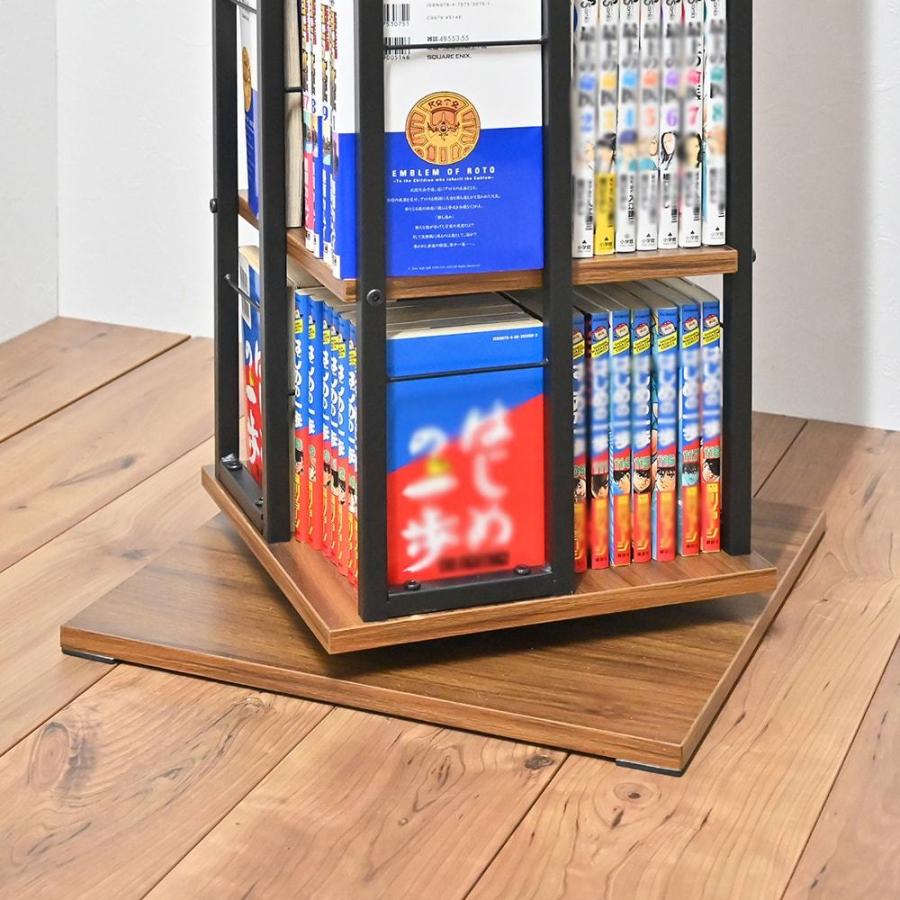 コミックラック 回転 本棚 収納 タワーラック CD・DVD収納 省スペース 大容量 フクダクラフト 回転コミックラック7段 RL-C4015 BR A ブラウン : うさマートYahoo ...