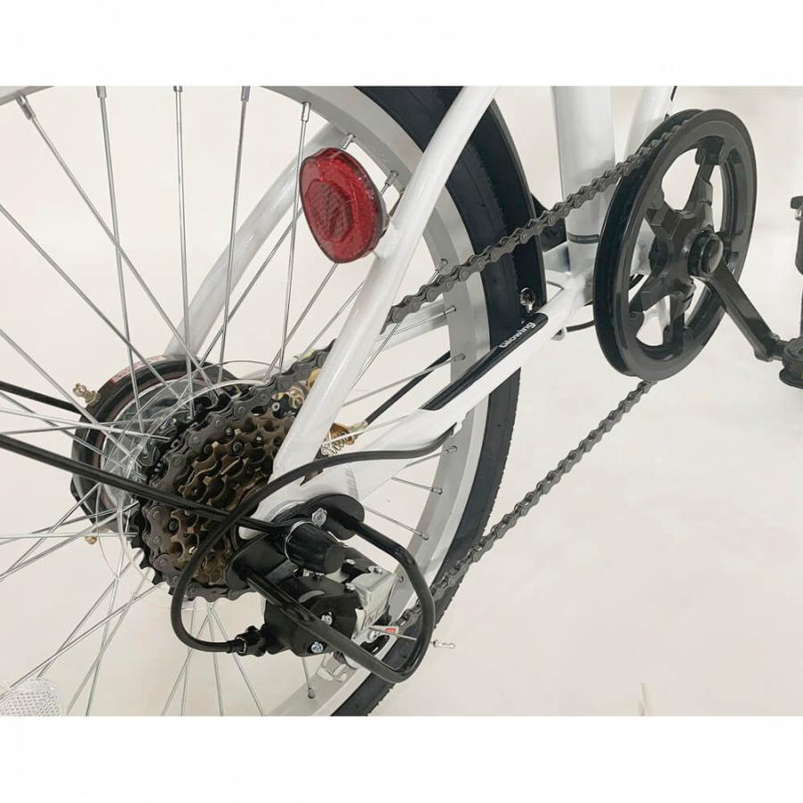 Glowing 折畳自転車20・6段ギア オールインワン CL201 マットブラック／ホワイト 自転車 シティサイクル 折畳 20インチ 6段変速 かご ギフト : うさマートYahoo ...