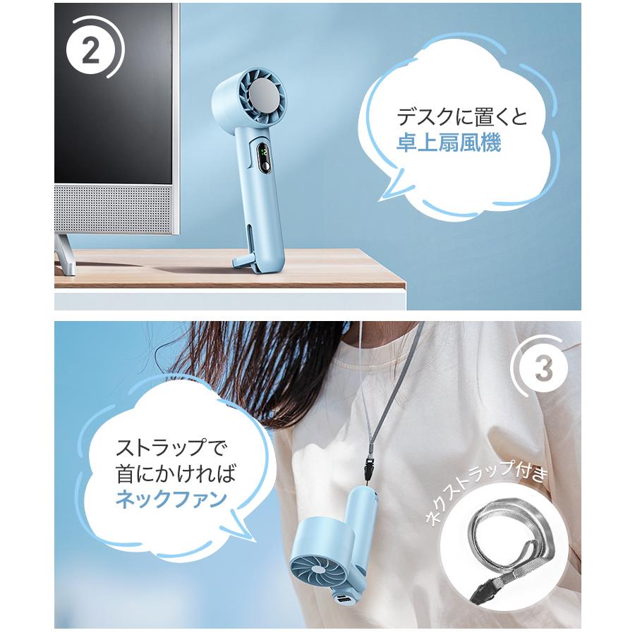 YUGOR 最新 ハンディファン 携帯扇風機 冷風機 冷却プレート付 -16℃瞬間冷却 ハンディクーラー 手持ち 扇風機 Max14時間連続 5段風量 充電式 : Usamdirect ...