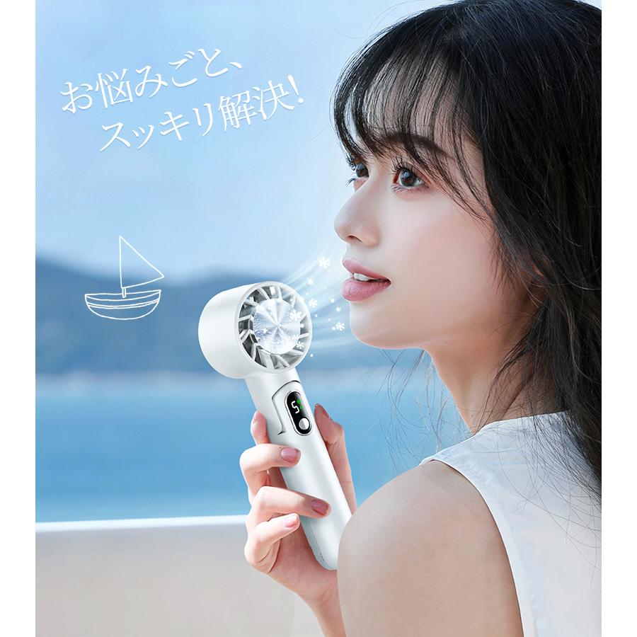 YUGOR 最新 ハンディファン 携帯扇風機 冷風機 冷却プレート付 -16℃瞬間冷却 ハンディクーラー 手持ち 扇風機 Max14時間連続 5段風量 充電式 : Usamdirect ...