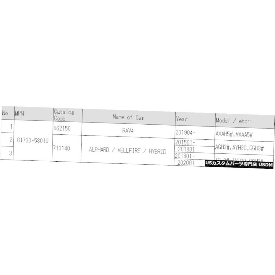 Turn Signal Lamp トヨタ81730-58010サイドターンシグナルランプASSY RH純正RAV4アルファードヴェルファイア ...