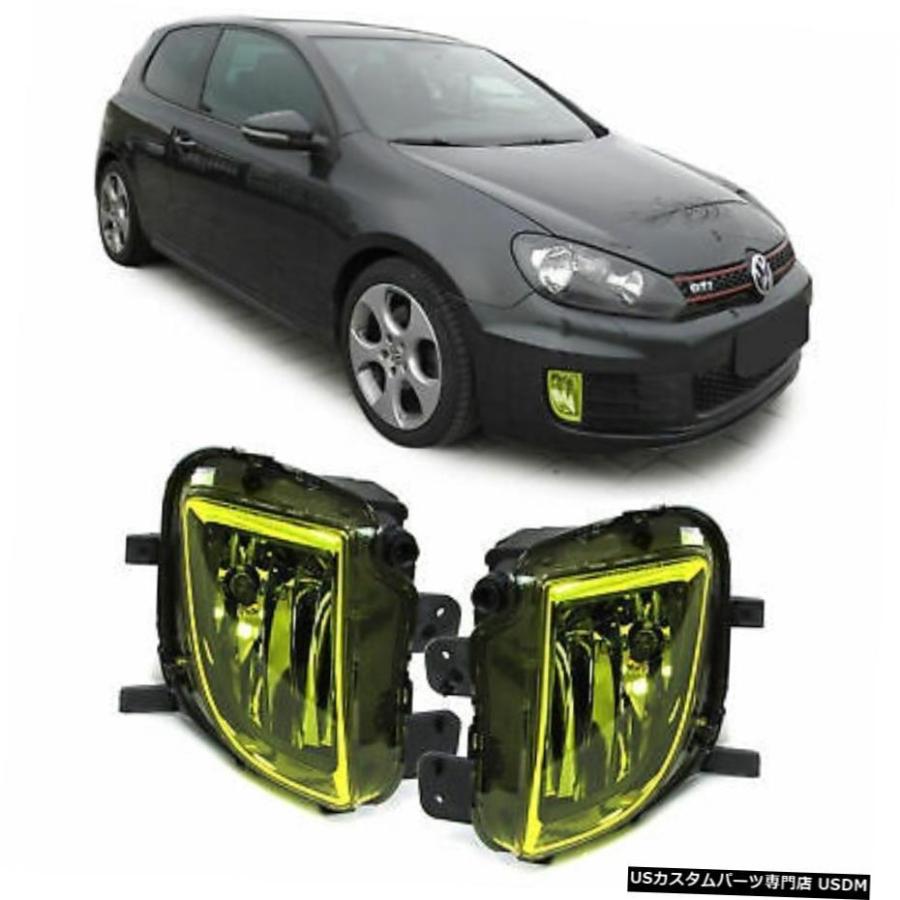 VWゴルフVI 6 GTI GTDのための黄色のフィニッシュのフォグランプH8 yellow finish FOG Lights H8 for ...