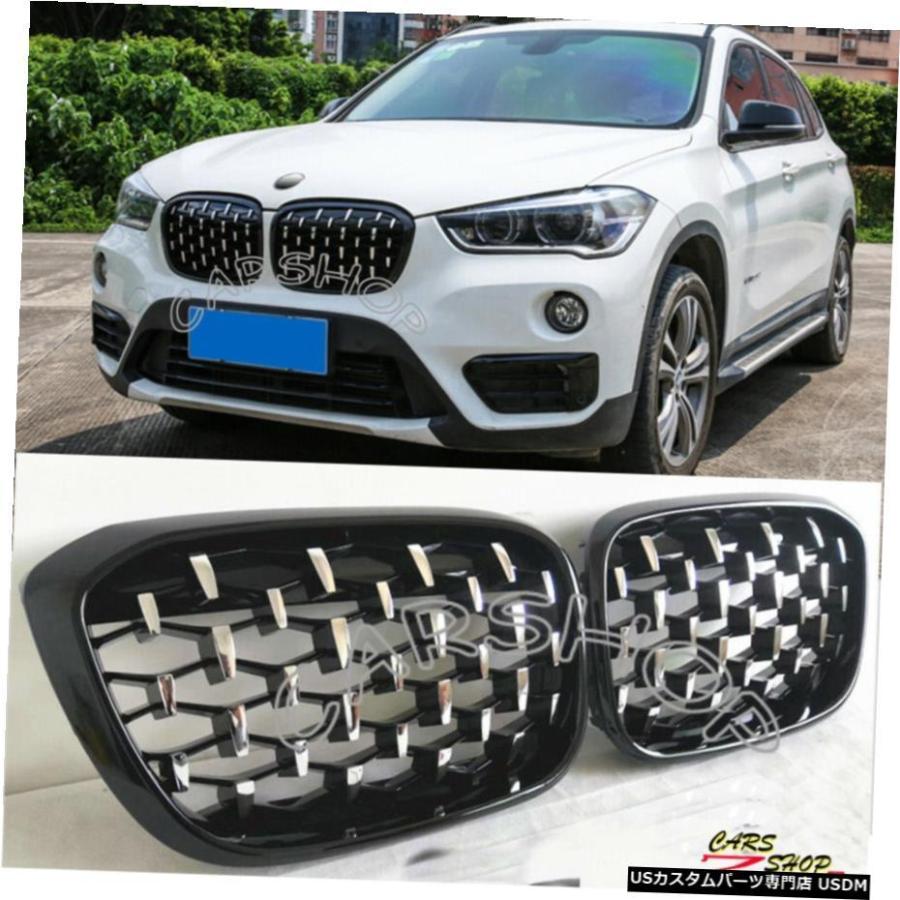 エアロパーツ BMW F49のF48のX1 16-19クロームブラックダイヤモンドフロント腎臓グリルの交換のための For BMW F49 ...