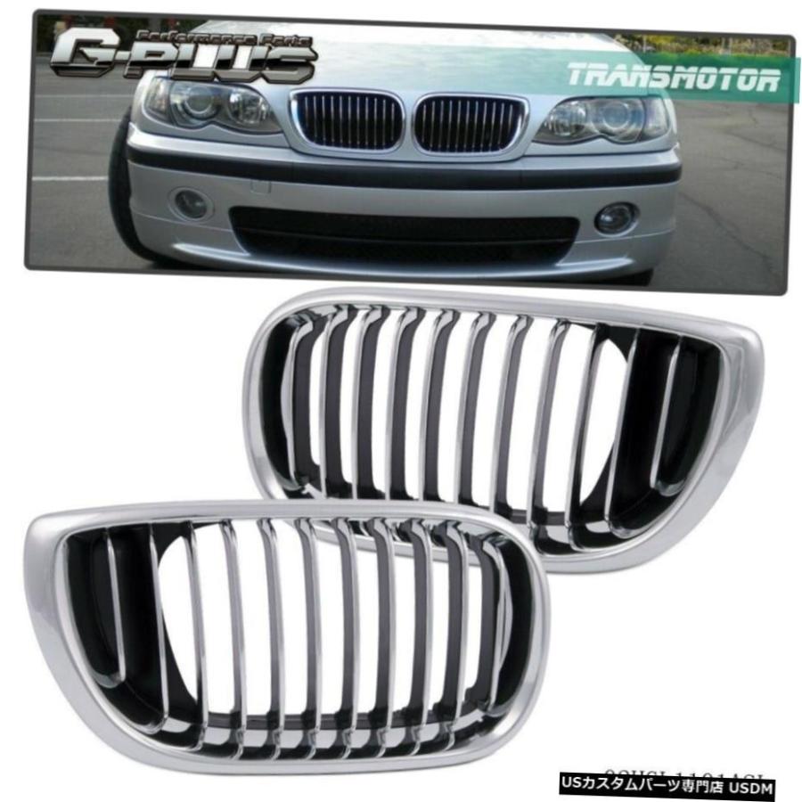 グリル フロントフード腎臓グリルのためにBMW E46 2002年から2005年の4D 320iの323i 325I 328i 4ドア Front Hood Kidney Grille For ...