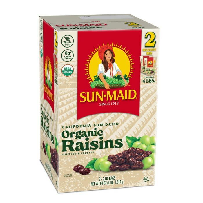 コストコ サンメイド オーガニック レーズン 907g x 2袋 大容量 業務用 有機 干し フルーツ ドライ お菓子 デコレーション トッピング 夏休み子ども 健康 おやつ : ユースフル ...