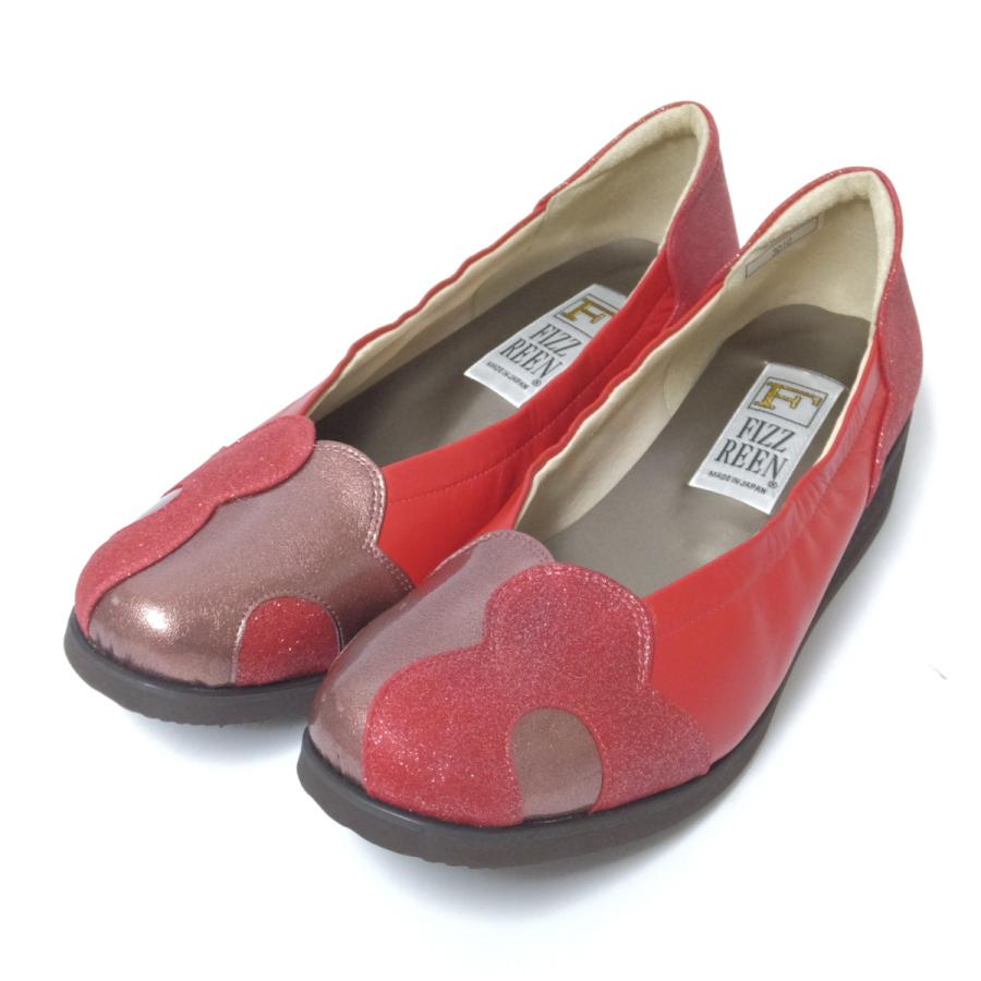 FIZZ REEN フィズリーン パンプス FIZZREEN 3010 クロ アカ シルバー ローヒール ウェッジ 歩きやすい靴 レディース 履きやすい靴 : 厳選 履きやすい靴専門店ウシジマ ...