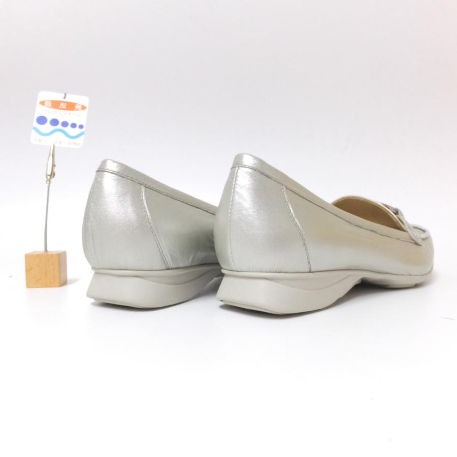 フィズリーン Fizzreen FIZZ REEN 9801 クロ シルバー ローファー フラットシューズ バックル スリッポン 履きやすい靴 レディース 大きいサイズ 小さいサイズ ...