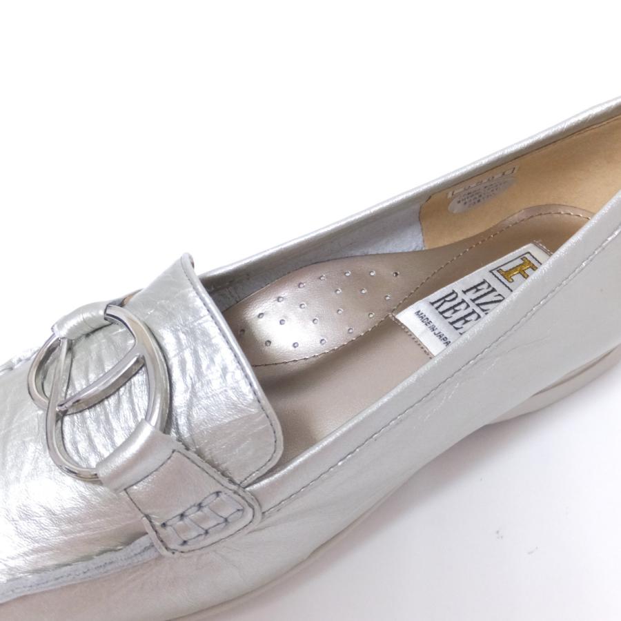 フィズリーン Fizzreen FIZZ REEN 9801 クロ シルバー ローファー フラットシューズ バックル スリッポン 履きやすい靴 レディース 大きいサイズ 小さいサイズ ...