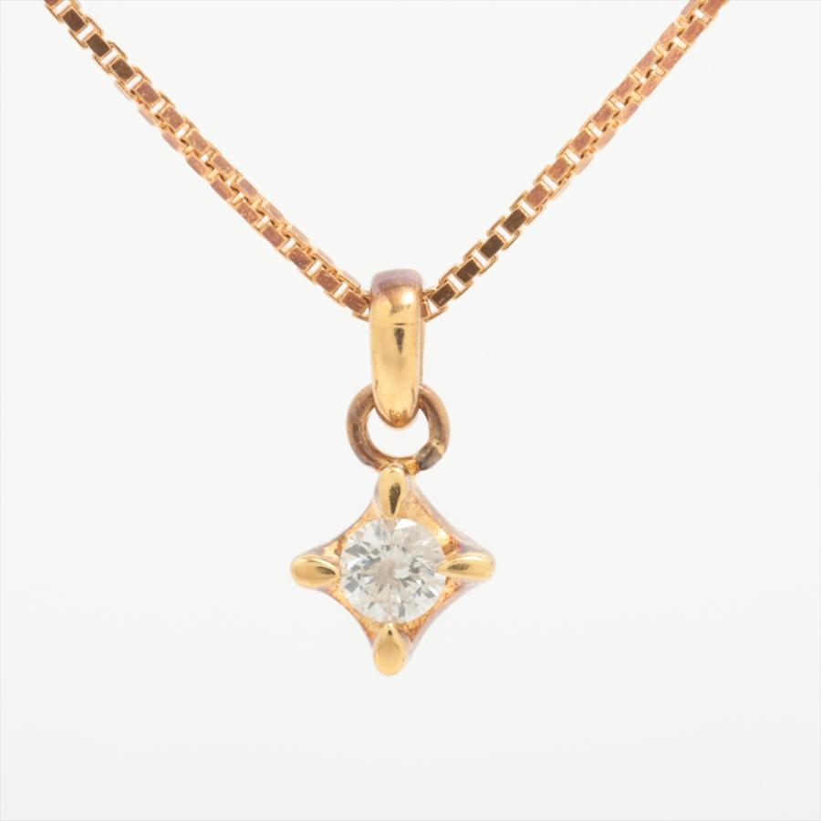 アガット ダイヤ ネックレス K18(YG) 1.7g 0.05 : a3080861 : ALLU Yahoo!ショップ - 通販 - Yahoo!ショッピング