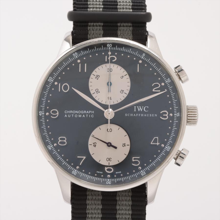 IWC ポルトギーゼ クロノグラフ IW371404 SS×社外ナイロン AT 黒文字盤 : a3311189 : ALLU Yahoo!ショップ - 通販 - Yahoo!ショッピング