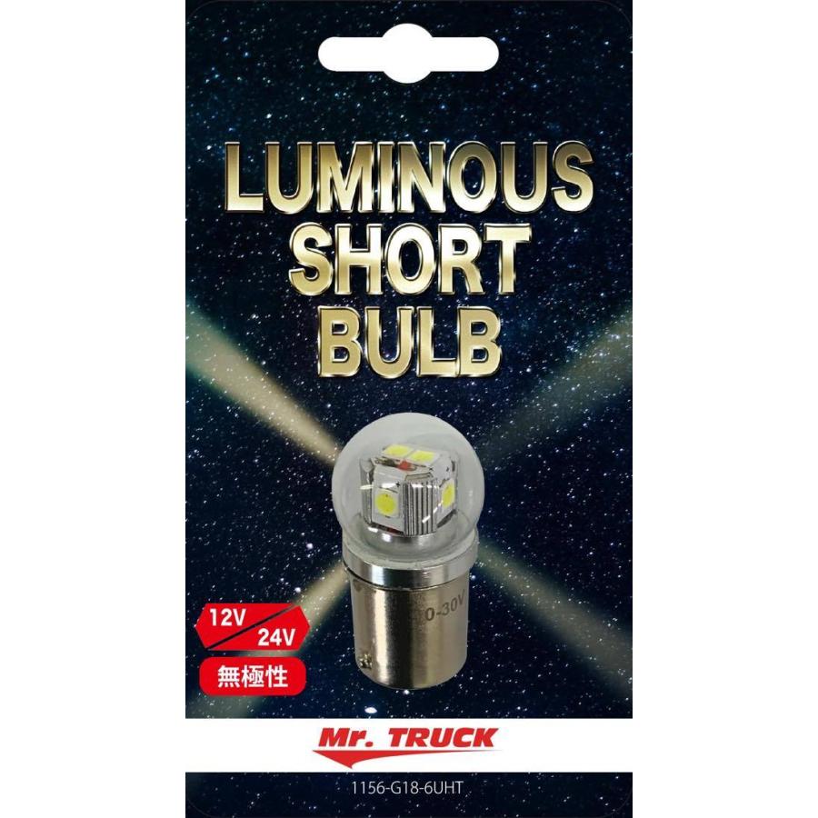 LED6 ルミナスショートバルブ（Luminous short Bulb） 【無極性】 12V/24V共用 ホワイト : トラックアート歌麿Yahoo!店 - 通販 - Yahoo!ショッピング