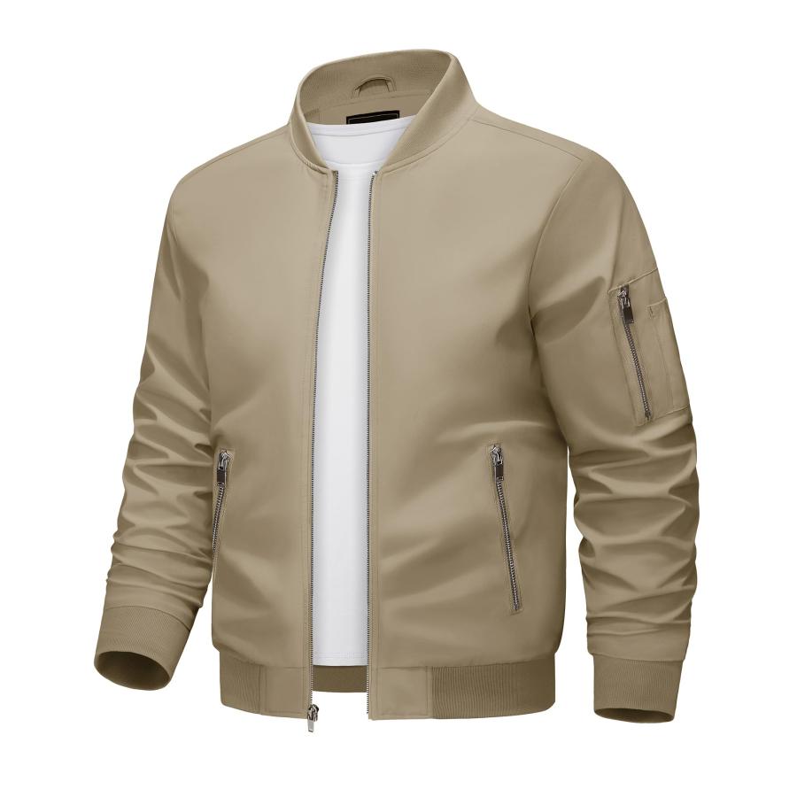 KEFITEVD ボンバージャケット メンズ 春服 ジャンパー 薄手 バイクジャンパー 米軍 パイロットジャンパー ライト ブルゾン : utilityfactory雑貨ショップ - 通販 ...