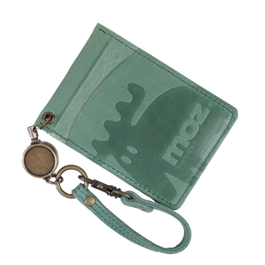 モズ moz パスケース レディース 本革 リールコード付き ICカード入れ ストラップ付き NO.86006 (グリーン) : utilityfactory雑貨ショップ - 通販 ...