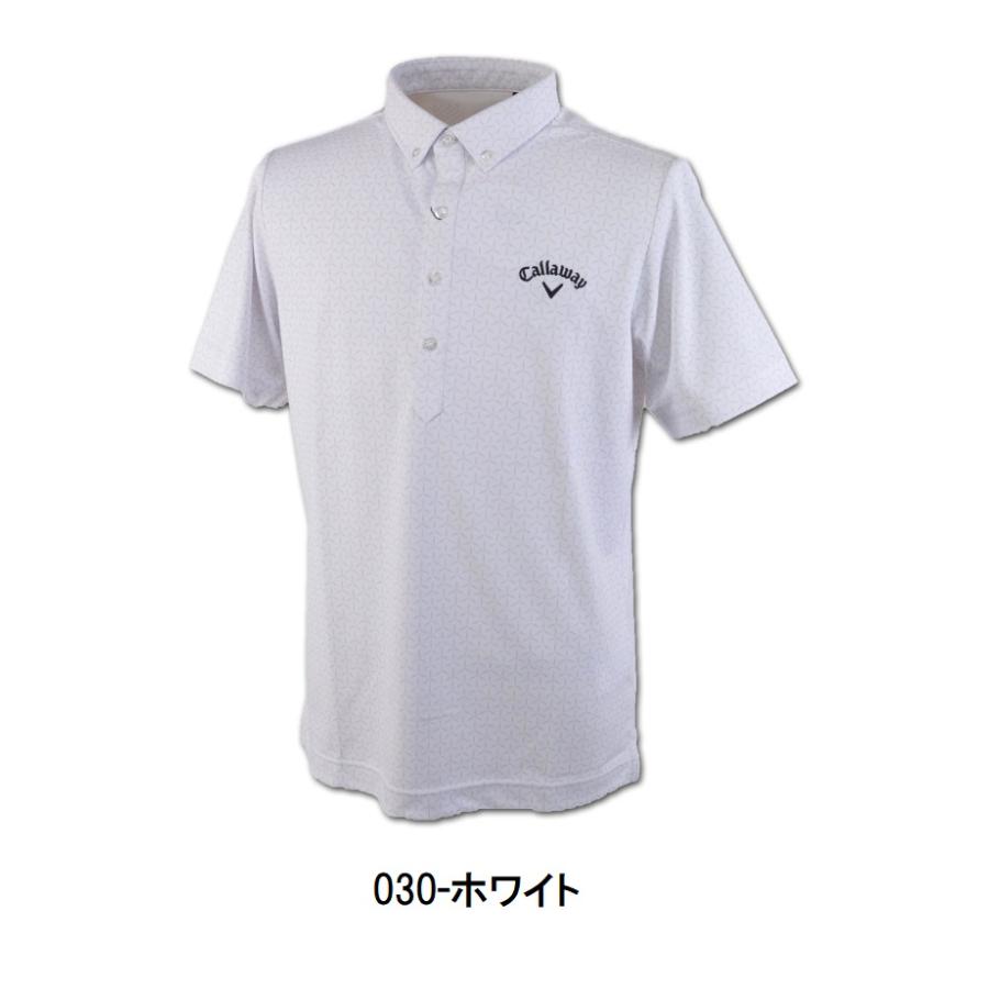Callaway 送料無料 キャロウェイ 【Callaway】 メンズ ボタンダウン 幾何学模様 総柄 ポロシャツ 241-0134513 M ホワイト 【2670】 : MATA打太郎ゴルフ ...