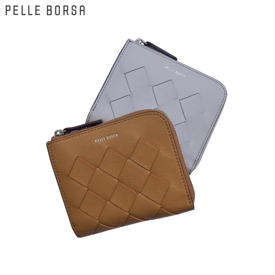 PELLE BORSA（ペレボルサ） PELLE BORSA Chrono Weave クロノウィーブ 二つ折り財布 ミニL字財布 コンパクト ...