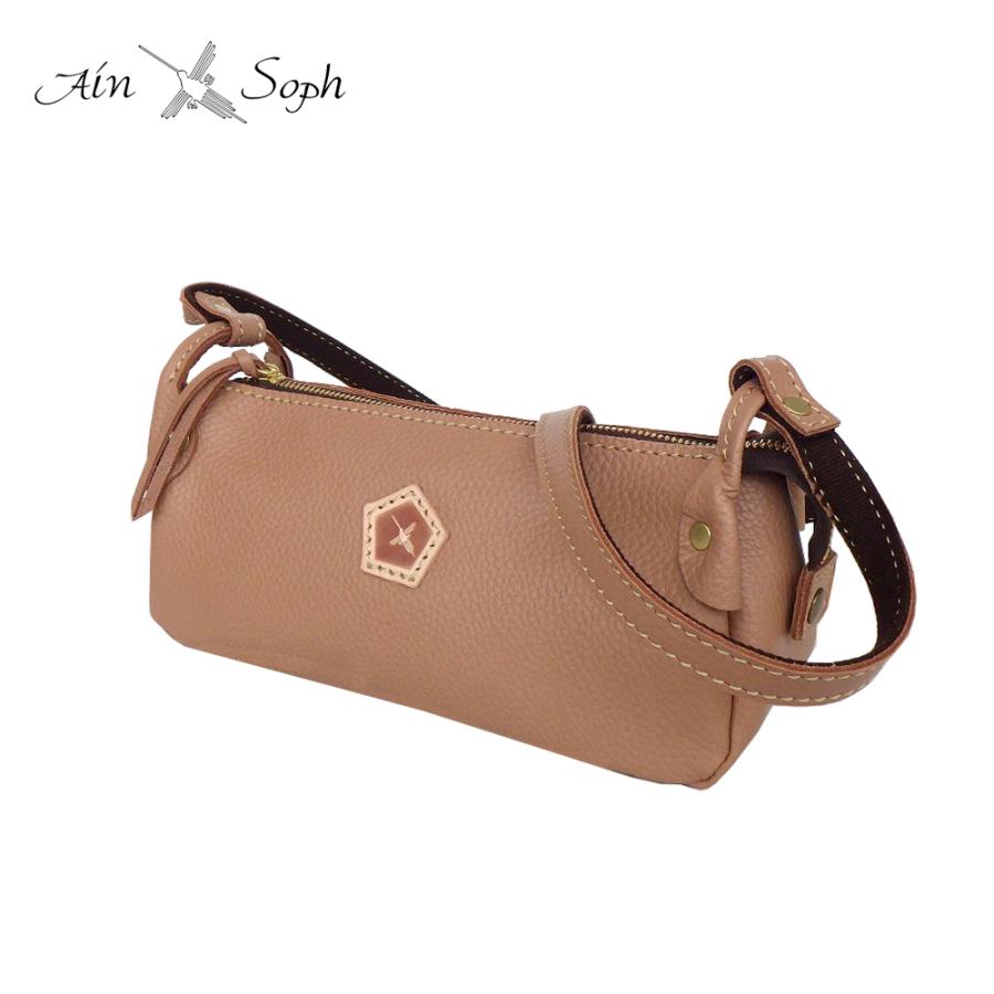 Ain Soph AIN SOPH アインソフ 牛革 ショルダーバッグ 横型ショルダー ポシェット ASE1742-BOM : バッグショップさかもと - 通販 - Yahoo!ショッピング