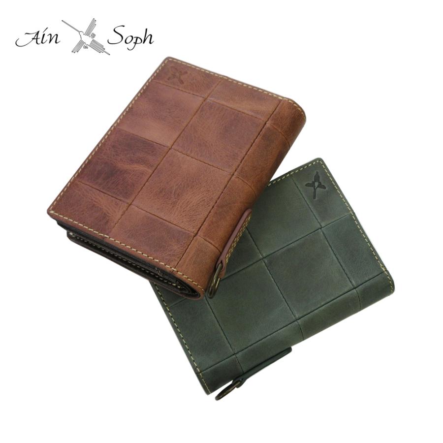 Ain Soph AIN SOPH アインソフ 牛革 型押し 二つ折り財布 DA1297-HP : バッグショップさかもと - 通販 - Yahoo!ショッピング