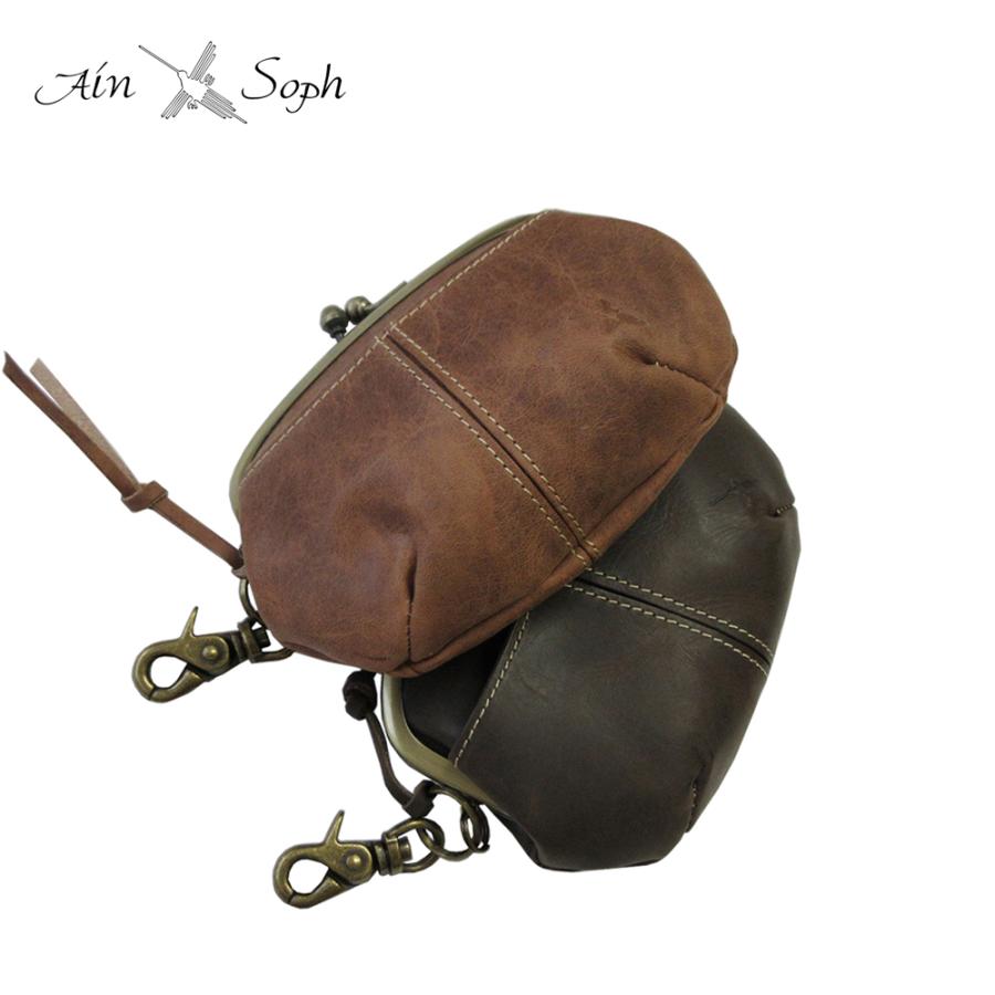 AIN SOPH アインソフ 牛革 ガマ口小銭入れ 親子小銭入れ DA33-HP : da33-hp : バッグショップさかもと - 通販 - Yahoo!ショッピング