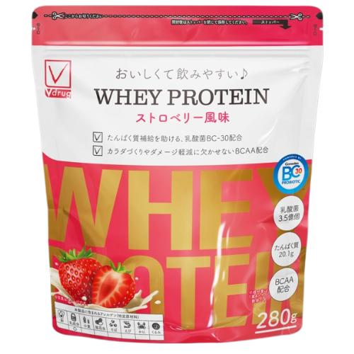 Vチェック ホエイプロテイン ストロベリー風味280g : V Vチェック ホエイプロテイン ストロベリー風味280g : V