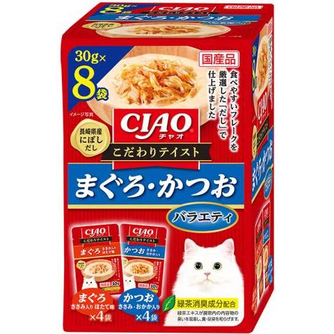 CIAO こだわりテイスト まぐろ・かつおバラエティ 30g 8袋入/ペット えさ : 0270030-4901133302152-1 : Vドラッグヤフー店 - 通販 - Yahoo!ショッピング