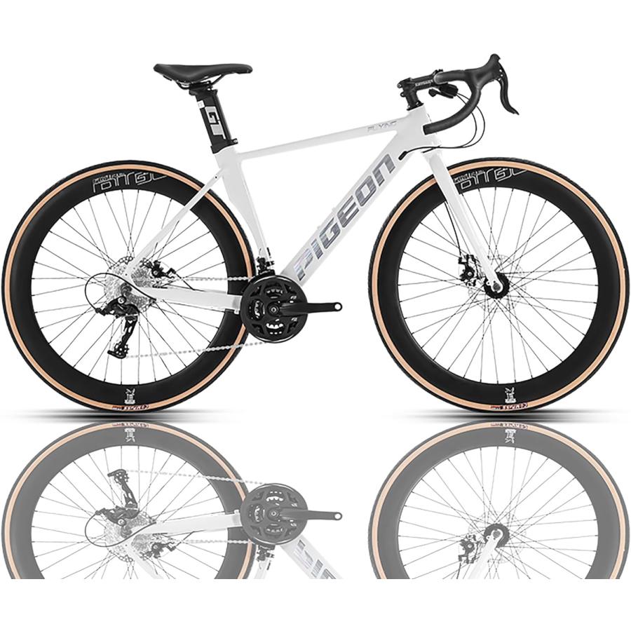 ロードバイク700C*28C 自転車 軽量アルミ製 内部配線 ドロップハンドル 前後ディスクブレーキ 身長165-195cmcmに適しています 通勤 通学 : Valerie - 通販 ...