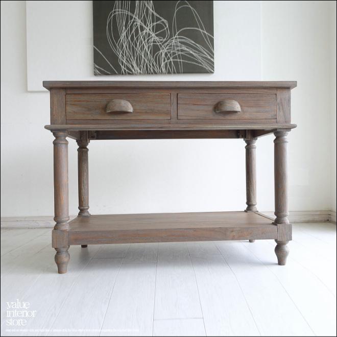 チーク総無垢材 カウンターADY/Balq レジ台 受付カウンター 店舗什器 シャビー キャッシャーカウンター 陳列台 銘木家具 ...