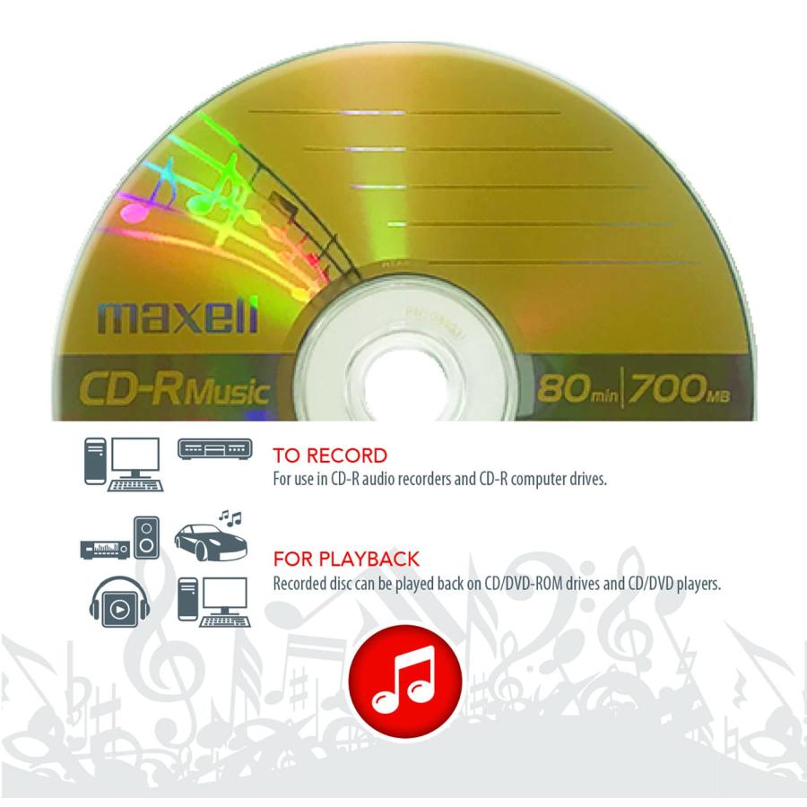 Maxell CD-R 80 Gold Rec'd Music Cd's-30pk Spindle (オンデマンド(CD-R ...