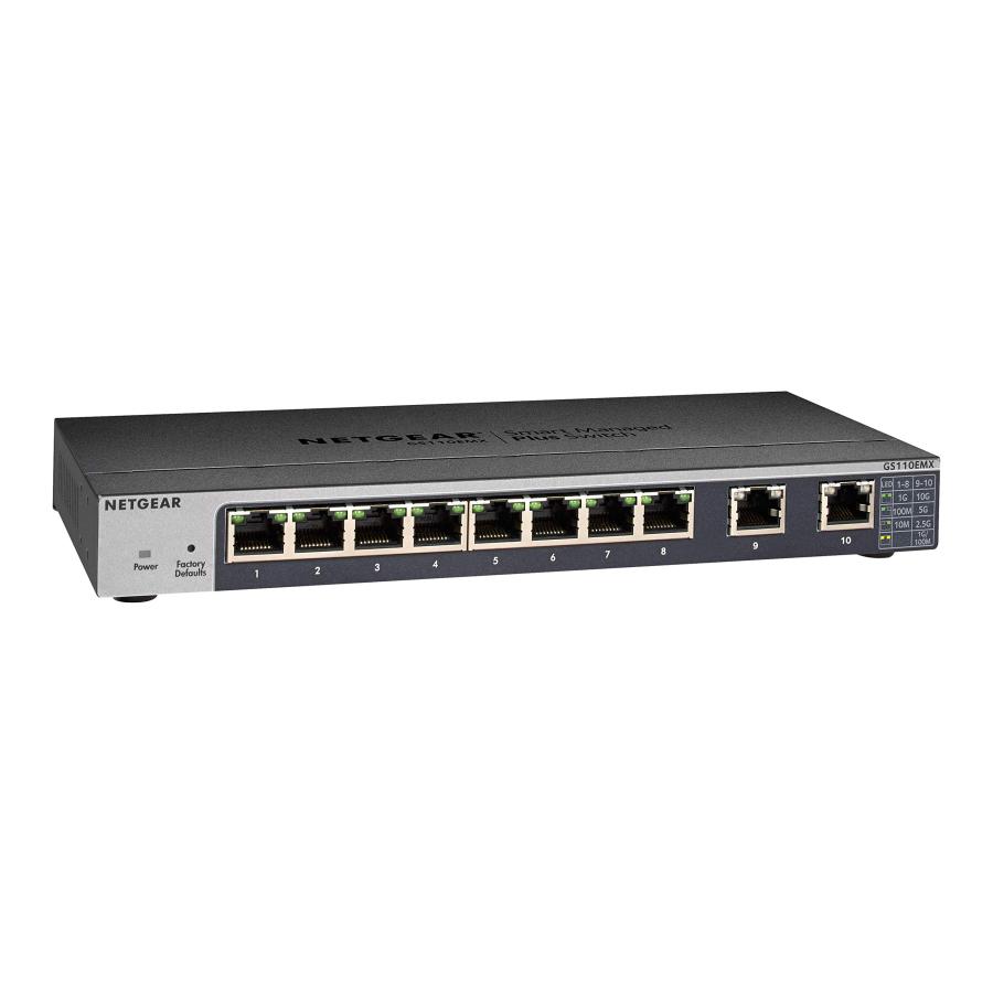 NETGEAR 10-Port Gigabit/10G Ethernet Plus Switch (GS110EMX) - Managed ...